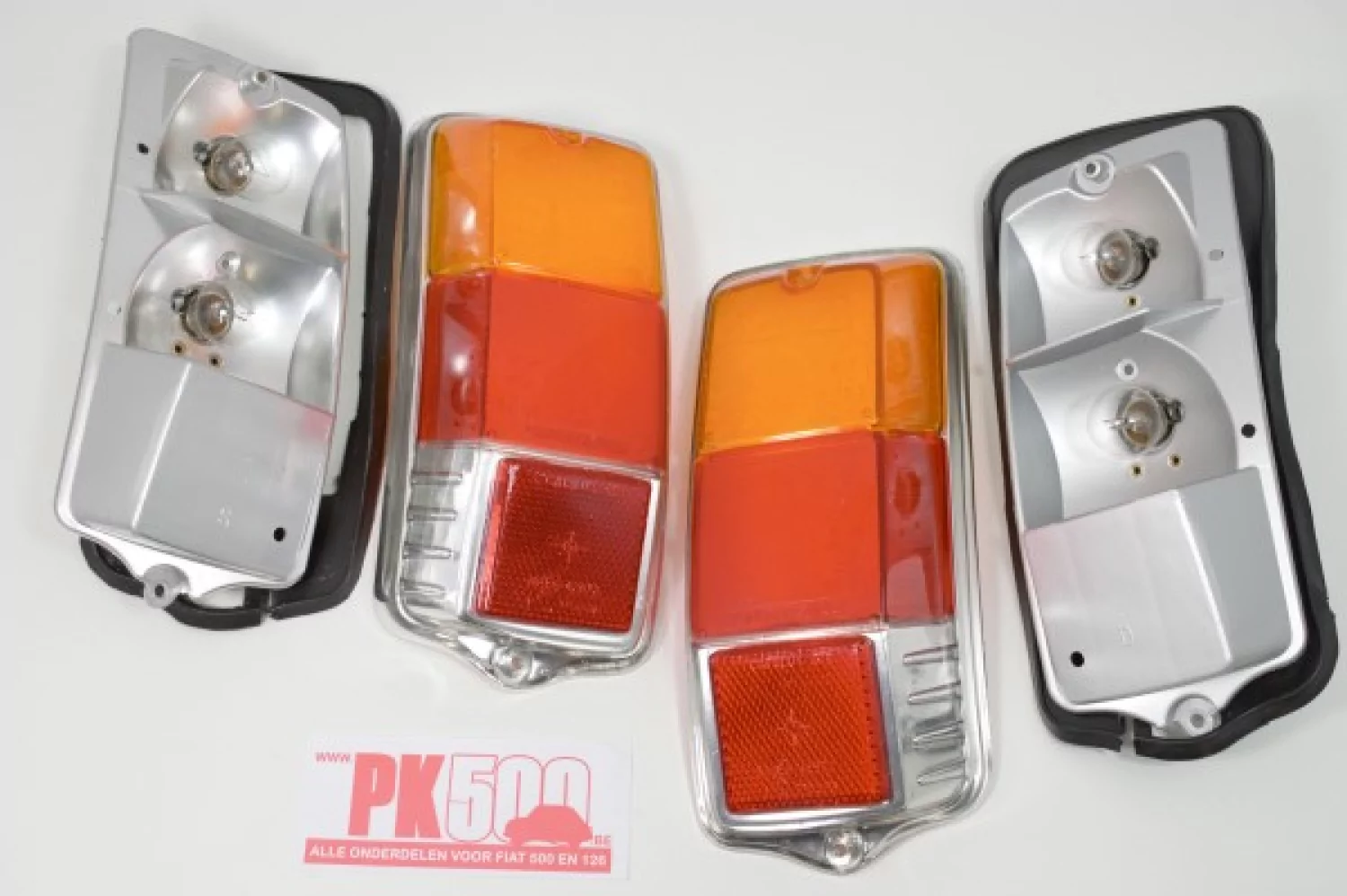 Set achterlichten vlak compleet met lampjes Fiat500 | PK500